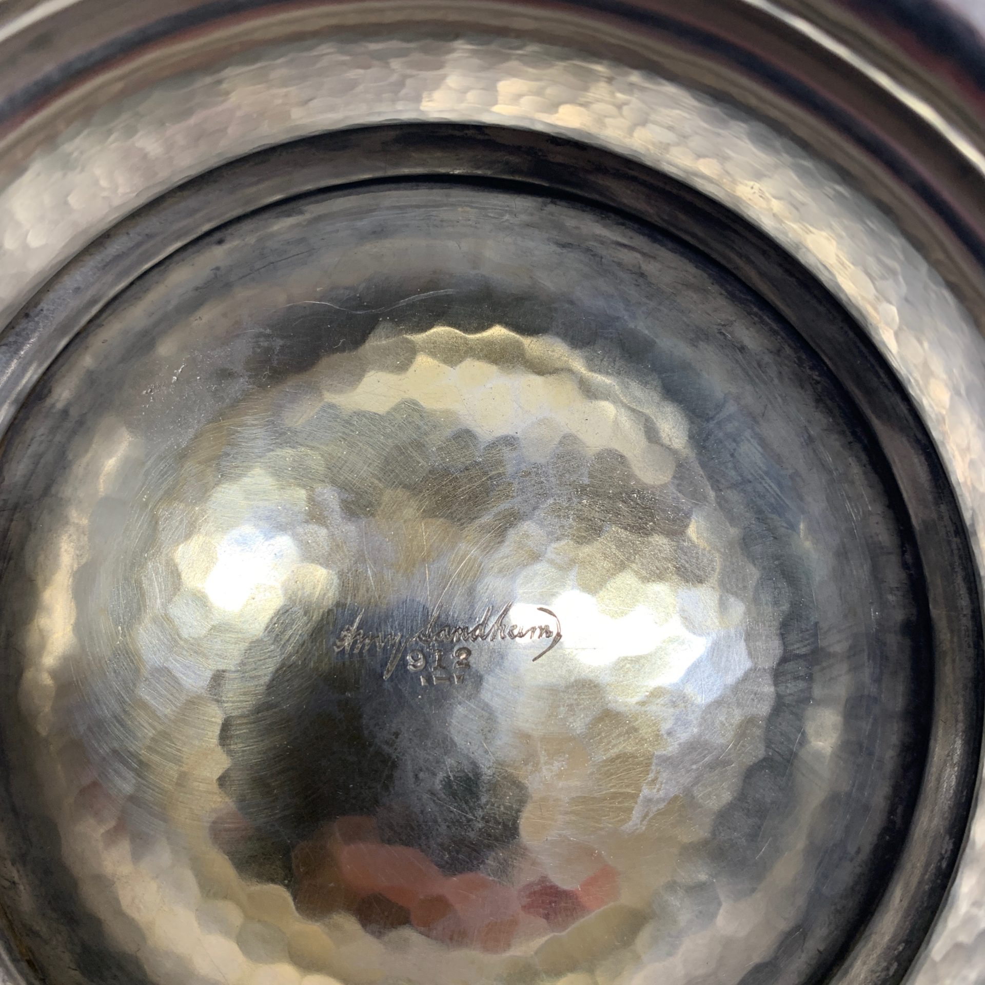 Large Silver Bowl with Grape Detail | Kalms Antiques